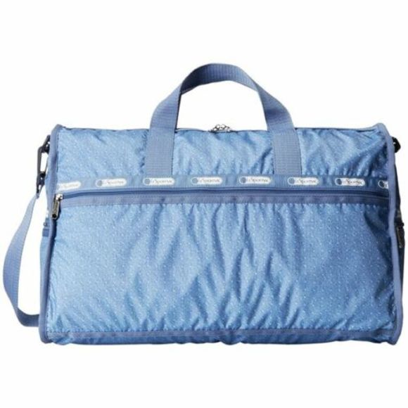 Lesportsac | Bags | Lesportsac Light Blue Dot Denim Pique Large ...